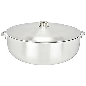ALUMINUM CALDERO STOCK POT by Chef Pro, Durable Aluminum, Superior Cooking Performance for Even Heat Distribution, Perfect For Large/Small Groups, Riveted Handles, Commercial Grade, 28.4 Quart