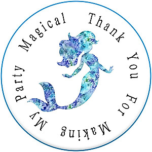 SamPartyShop Mermaid Invitations with Envelopes,Magical Glitter Mermaid Party Invitations,20 Fill in Mermaid Birthday Invitation Under The Sea Invitations