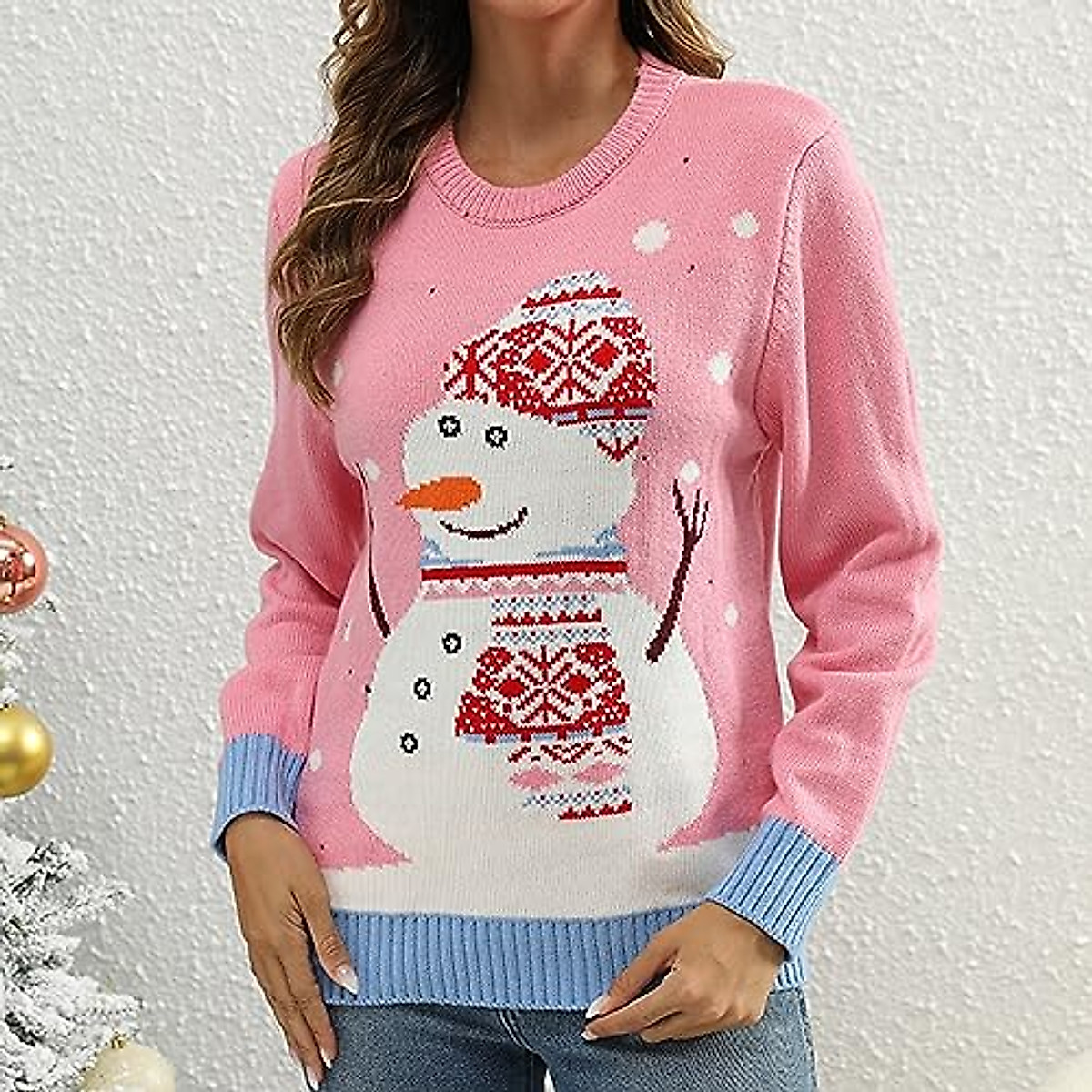 Christmas Sweater Black y2k top Xmas Tree Print Merry Christmas t Shirt for Women Dressy Casual Novelty Fall Tops Ladies Tunic Fashion Clothes lace Patchwork Buttons Sweatshirt Jacket Quarter Zip