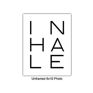Inhale Exhale Wall Art - Zen Inspirational Meditation Wall Art Print - Unframed Typography - Spiritual Gift for Meditation Fans - Great for Bedroom, Yoga Studio - Chic Home Decor - 8x10 Print