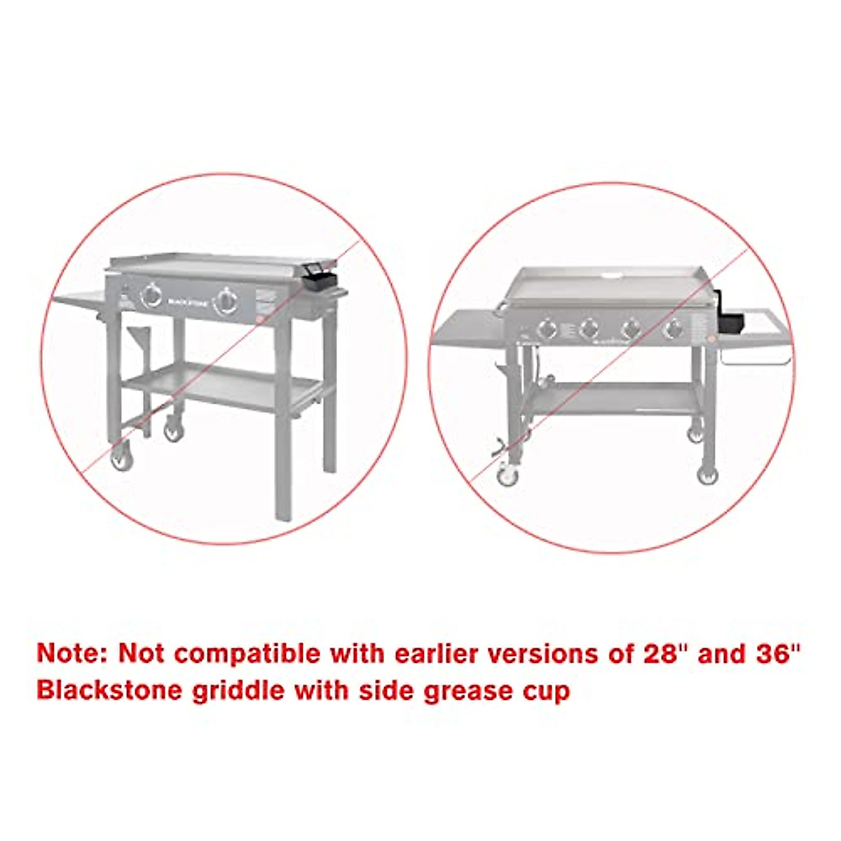 ROYOR Griddle Grease Catcher for Blackstone Replacement - Drip Pans for Blackstone Griddle 17 22 28 36 Inches, Grease Cup Catcher for Blackstone Replacement Top