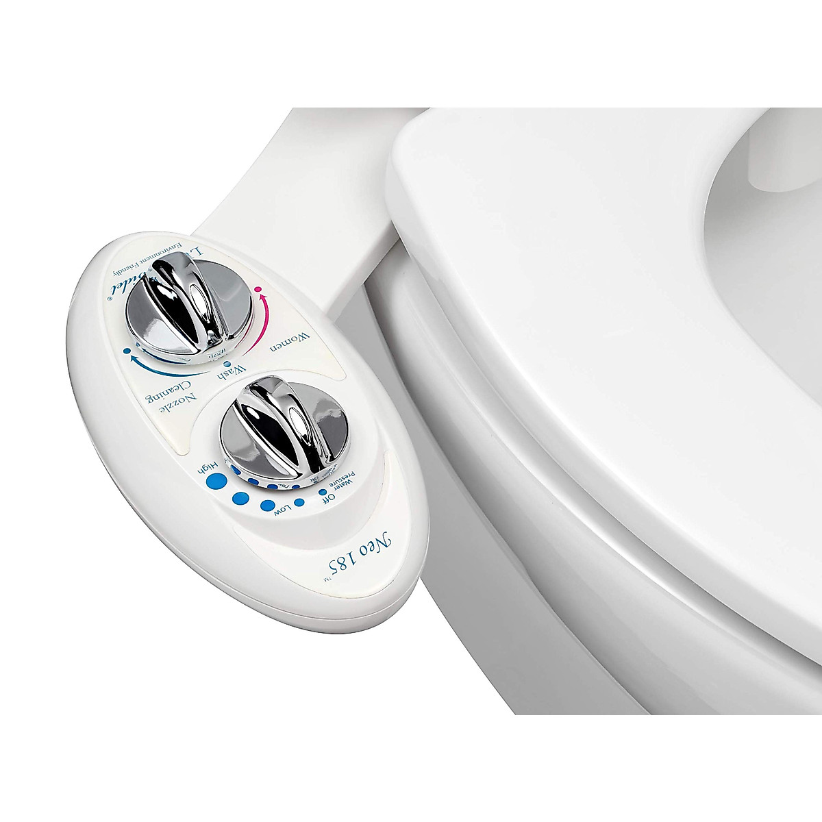 LUXE Bidet NEO 120 - Self-Cleaning Nozzle, Fresh Water Non-Electric Bidet Attachment & NEO 185 - Self-Cleaning, Dual Nozzle, Non-Electric Bidet Attachment for Toilet Seat