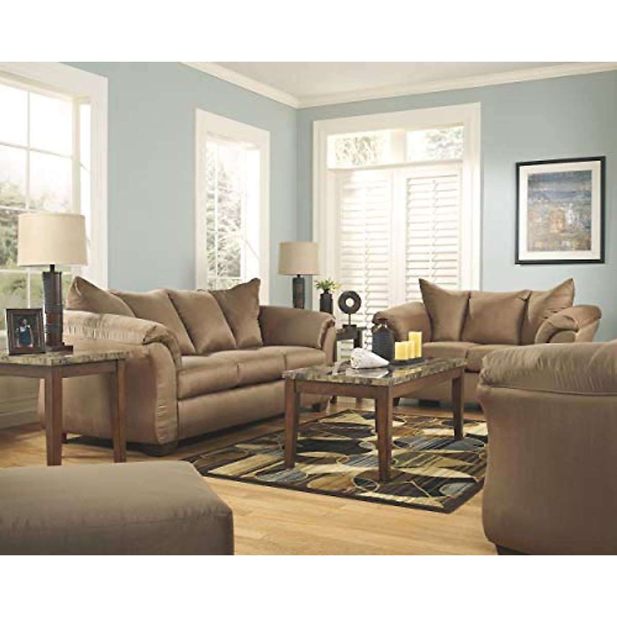 Signature Design by Ashley Darcy Casual Plush Loveseat, Brown