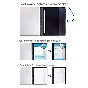 Ultra Durable Clear Front Report Covers, 25 Per Box, Letter Size, Black, Poly Back Cover, with Fasteners, Lay Flat, by Better Office Products, Box of 25