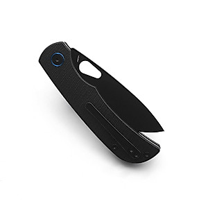 Miguron Knives M Moyarl Folding Knife,3.25" Black PVD 14c28n Steel Blade Black G10 Handle With Titanium Pocket Clip,Camping Hiking Pocket Knife MGR-806BK