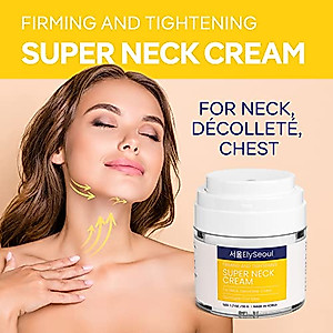 Korean Skin Care Neck Cream, Skin Tightening Cream, Neck Firming Cream Improves Skin Elasticity and Reduce Neck Lines, Anti Aging Moisturizer for Neck & Décolleté - Day & Night Skin Firming and Tightening Lotion 1.7 FL OZ