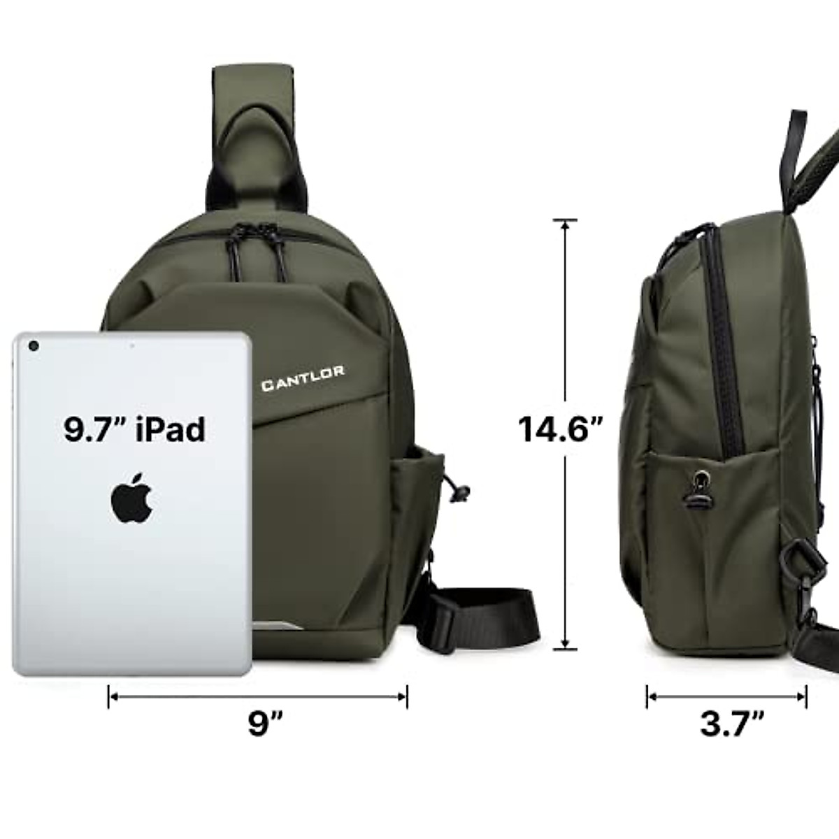 CANTLOR Men Small Sling Bag Crossbody Backpack Travel Daypacks Chest Pack Lightweight Outdoor Shoulder Bag One Strap