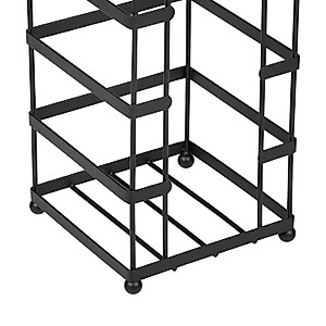 Richards Homewares Vertical Free-Standing Jumbo and Mega Size 4-Rolls Toilet Paper Storage Holder with Dispenser, 5.5 x 5.5 x 24.75-Inch, Matte Black