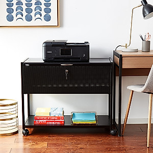 Safco Mobile File Cart, Fits Letter and Legal-Size Hanging Folders, Includes a Locking Lid & 2 Keys