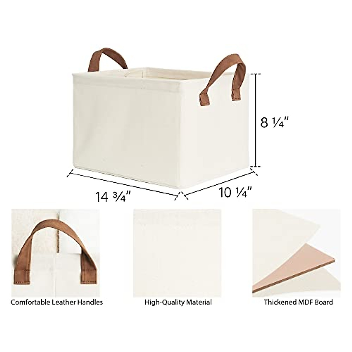 StorageWorks 5-Pack Storage Baskets For Shelves With Metal Frame, Rectangle Storage Bins