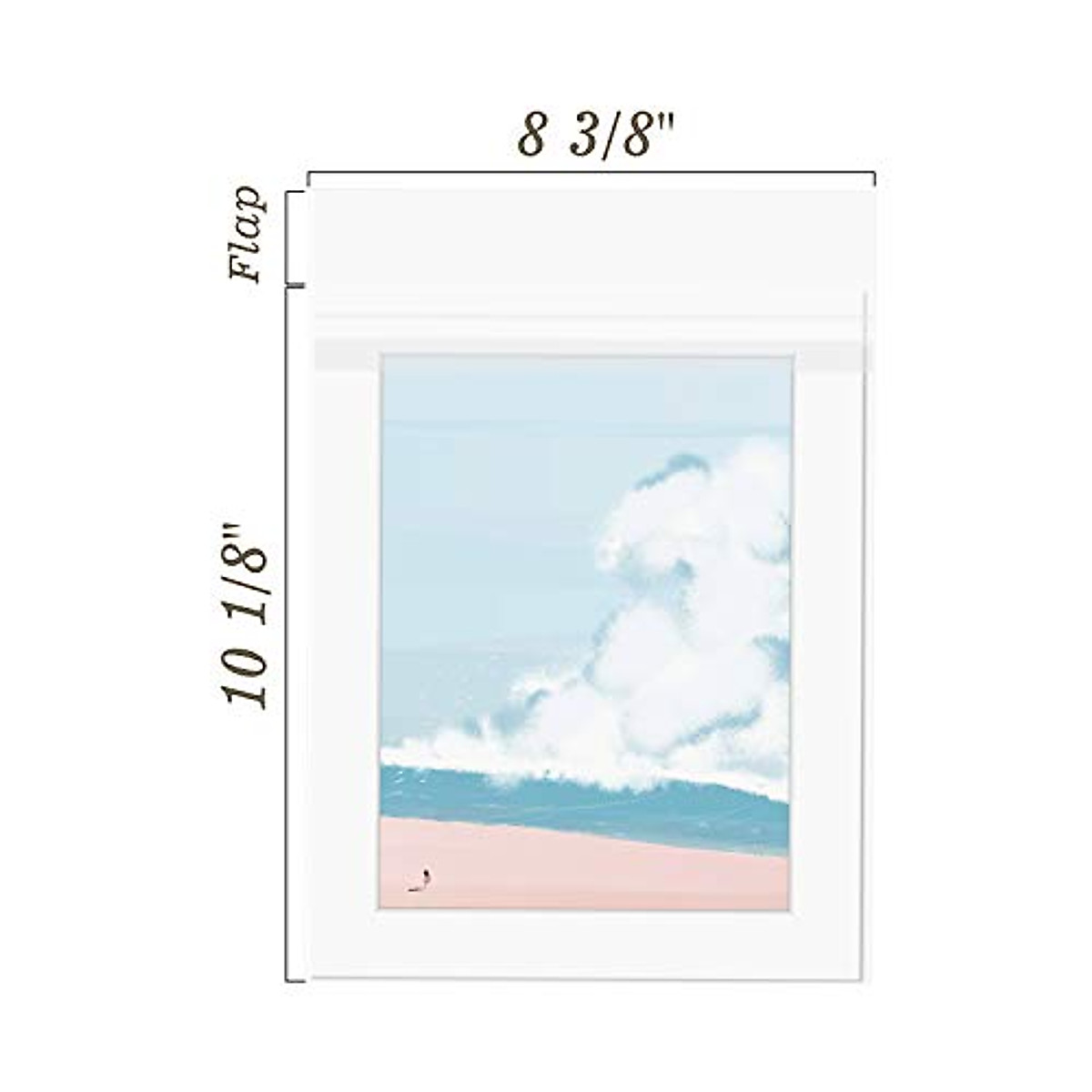 Golden State Art, Pack of 100, Acid-Free 8 3/8x 10 1/8 inches Crystal Clear Sleeves Storage Bags for 8x10 Photo Framing Mats Mattes