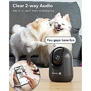 MUBVIEW Cameras for Home Security, Indoor Security Camera, 2.4G WiFi Wired Camera Ideal for Dog/Elder/Baby, Motion Tracking, Two-Way Audio, Pan Tilt, 24/7, 2K Night Vision PK320B-D