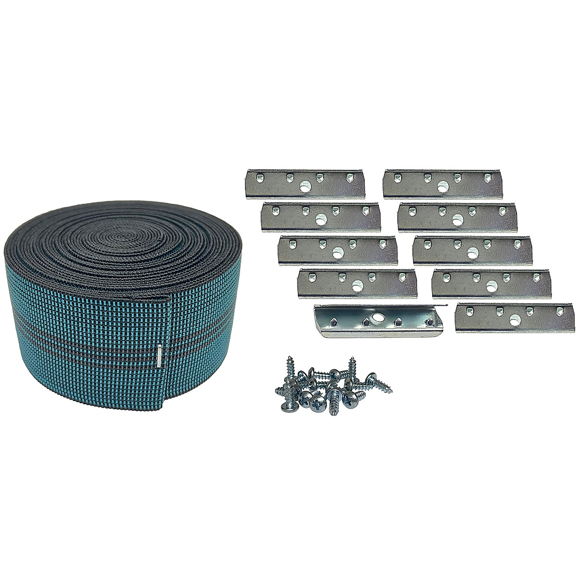 Elegent Upholstery 2" Elastic Latex Webbing 20' Ft Roll Sofa Chair Furniture Kit Includes Webbing Clips & Screws