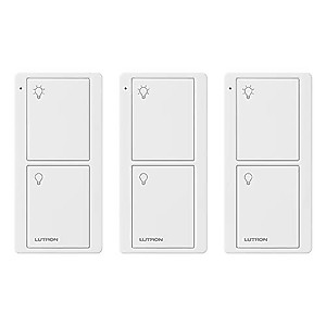 Lutron PJ2-2B-GWH-L01-3 White Pico Remote for Caseta Smart Home Switch (3 Pack) | PJ2-2B-GWH-L01, 3 Count