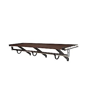 Rubbermaid 48" Premium Wood Shelving Kit with Hanging Rod, Mahogany, Laundry, Closet, Home, Organization, Shelving