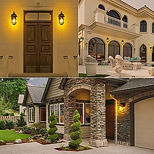 EJIAXIN Outdoor Light Fixtures Wall Mount, Exterior Light Fixture, Outdoor Wall Lights Waterproof Wall Porch Lights, Outdoor Wall Lantern with Glass Shade for Patio, Front Door, Garage, House, 2-Pack…