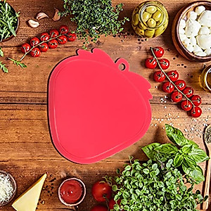 Luxshiny Cutting Board 2pcs Plastic Cutting Board Countertop Chopping Block Strawberry Shape Kitchen Cutting Sheet for Fruit Vegetables Meat Home Restaurant Use Pasta Board