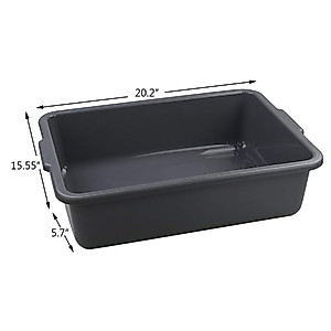 Dehouse 4-Pack 24 L Gray Large Plastic Bus Box, Commercial Bus Tubs