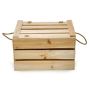 The Lucky Clover Trading Wood Storage Box with Swing Lid, 11" L Crate, Natural
