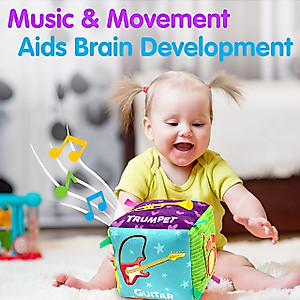 Move2Play Turn2Learn, Instruments Learning Cube, Gift for Babies 6-18 Months Old