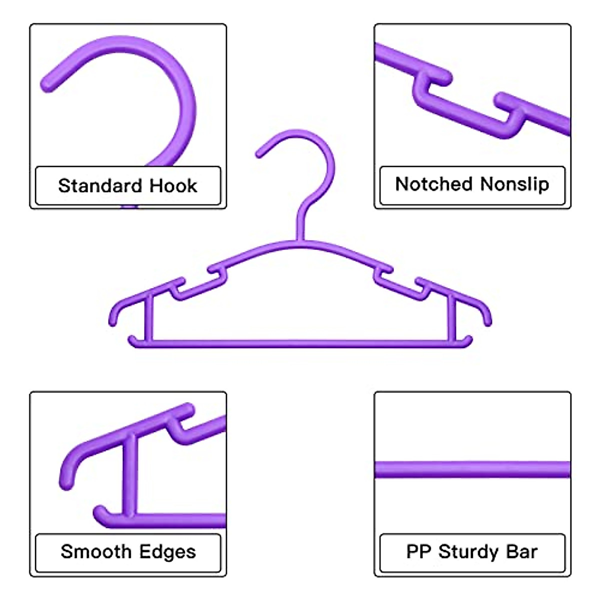 Baby Clothes hungers, Plastic Toddler Clothes Rack, Baby Hangers for Closet, Children's Clothing Organizer 40 Pieces.