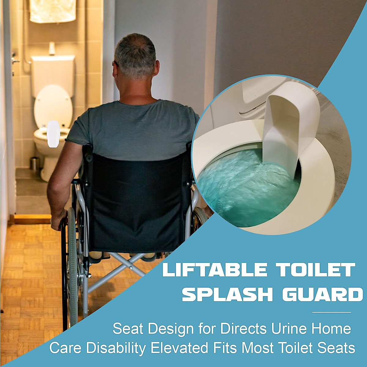 Portable Toilet Splash Guard for Directs Urine Home Care Disability Elevated and Boys Potty Training, Diversion Pee Guard Prevents Kids & Adult Men from Peeing Splash, Upgrad Fits Most Toilet Seats