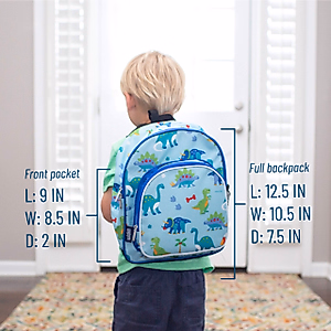 Wildkin 12 Inch Backpack Bundle with Insulated Lunch Bag (Dinosaur Land)