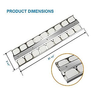 Plowo Grill Briquette Tray for Viking Grill, Heavy Duty Stainless Steel Heat Plate Gas Replaces for Viking Part 032381-000, Burner Cover Flame Tamer, 21-1/2" X 5-1/2", BBQ Repair Kit