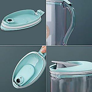 Berglander Fridge Door Water Pitcher With Lid Perfect for Making Tea, Juice And Cold Drink, 71 OZ Water Jug Made of Clear PET, No Smell Clear Fiber Glass Carafe BPA free