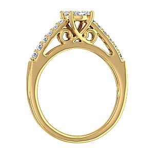 0.30 Carat Prong Set Diamond Engagement Ring in 14K Yellow Gold (Ring Size 7)