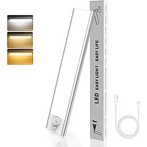 EAUTOR Under Cabinet Lights Motion Sensored – 126 LED Closet Lights Rechargeable Led Light Strip Motion Sensor Closet Lights Stick-On Magnetic Led Under Cabinet Lighting