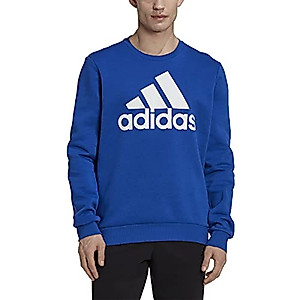 adidas Men's Essentials Big Logo Fleece Sweatshirt, Team Royal Blue/White, Large