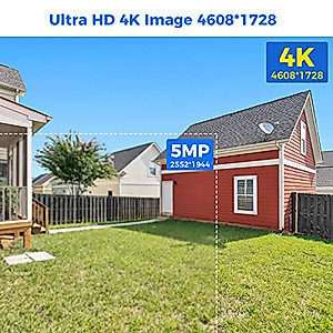 [121°Wide View Angle] Hiseeu 4K Camera PoE Camera,8MP IP Camera Outdoor&Indoor,3840*2160,100ft Night Vision,1-Way Audio, WDR, Human/Vehicle Detect, IP67 Waterproof,Work w/PoE NVR Home Surveillance Kit