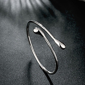 Lvla Gan Handmade Bracelet for Women 925 Sterling Silver Open Bangle Bracelet with Gift Box Valentine's Day Gift