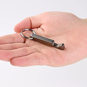 NHDT SW637 Mini Titanium Keychain Beer Bottle Opener,Bar Gifts for Men, Husband, Dad, Boyfriend,EDC Supplies for Outdoor Travel.Only 0.28oz weight