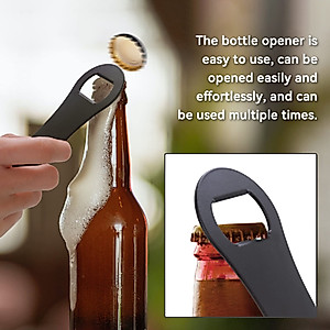 Prasacco 2 Pack Bottle Opener, Black V-Rod Bottle Opener Stainless Steel Bar Key for Bartenders Flat Metal Bar Speed Key Opener Dog Bone Wine Bottle Opener for Bartenders Home Kitchen