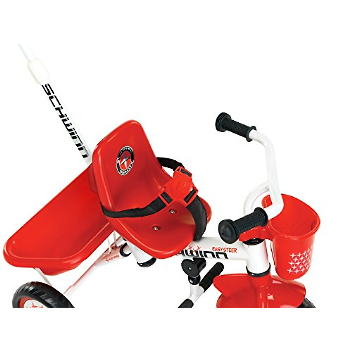 Schwinn Easy Steer Bike for Toddler, Kids Tricycle with Removable Push handle, Steel Trike Frame, Boys and Girls Ages 2-4 Year Old, Red/White, 8"
