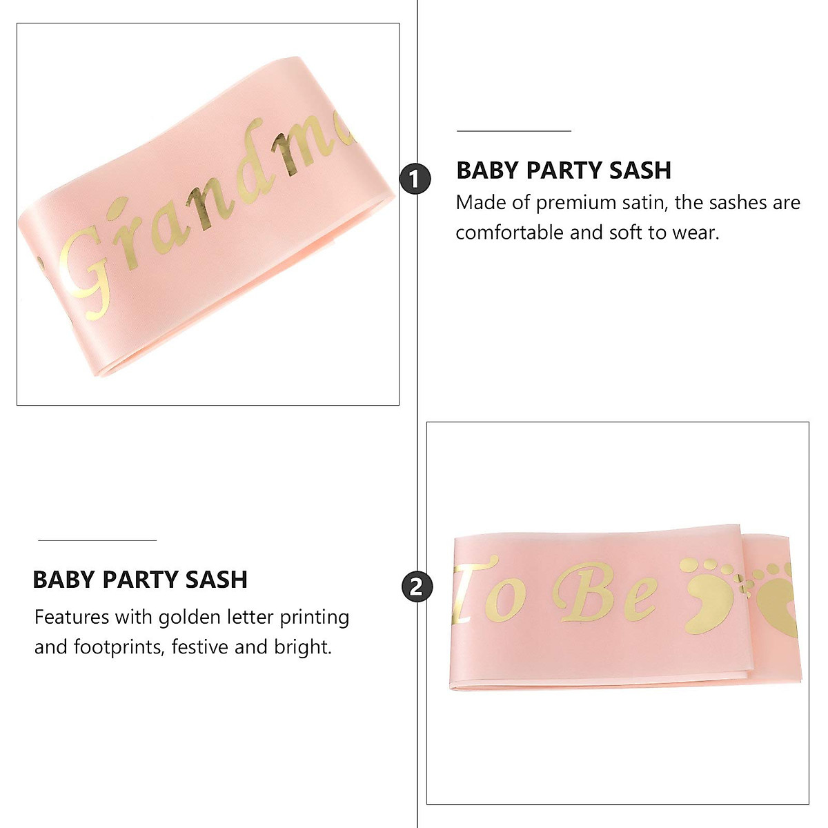 Amosfun 3pcs Grandma to Be Sash Satin Baby Shower Party Sash Shoulder Strap Baby Shower Party Supplies for Gender Reveals Baby Infant Birthday