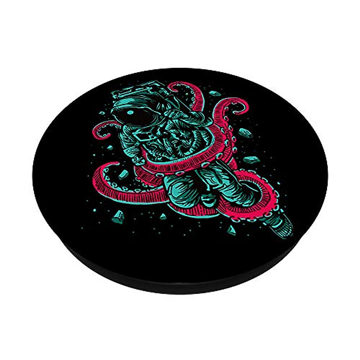 Spaceman fighting with space octopus lost cosmonaut stylus PopSockets PopGrip: Swappable Grip for Phones & Tablets