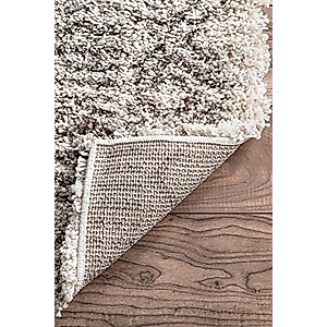 nuLOOM Hurley Tribal Shag Area Rug, 6' 7" x 9', Ivory