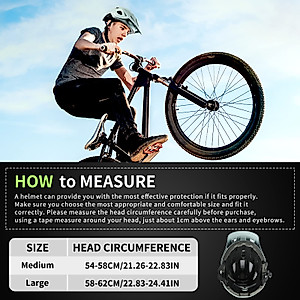 Bike Helmet, SIFVO Bike Helmets for Men and Women, Mountain Bike Helmet with Visor Helmets for Adults to Youth Bicycle Helmet Road Bike Helmet Safe and Comfortable 54-62cm【M/L】