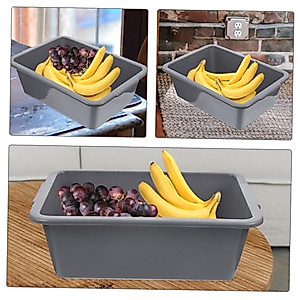 CRILSTYLEO 2pcs Box Storage Basket Food Storage Bin Vegetable Tote Tub Dish Basin Food Washing Bowl Food Service Bus Commercial Bus Tub Restaurant Wash Basin Commercial Tote Tub Grey Pp