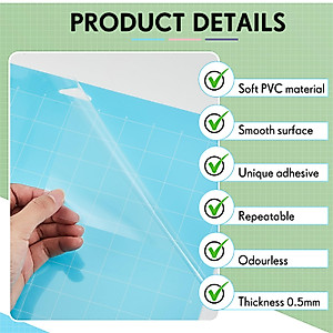 Soaoo 11 Pcs Cutting Mat Variety for Crafts Machine Gridded Quilting Cut Mats Strong Standard Light Adhesive Cutting Mats with Scraper for Arts Accessories (Multicolor,12'' X 12'', 24'' X 12'')