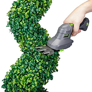 Genesis Cordless Grass Shear & Shrubbery Trimmer - 2 in 1 Handheld Hedge Trimmer 8V 2000mAh Electric Grass Trimmer Hedge Shears/Grass Cutter, Rechargeable Battery, and Charger (GLGT08B)