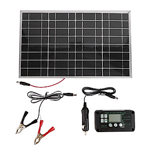 KENANLAN 30W Solar Panel Kit, Polycrystalline Silicon Solar Charge Panel with 40A Controller for Car RV Marine Boat