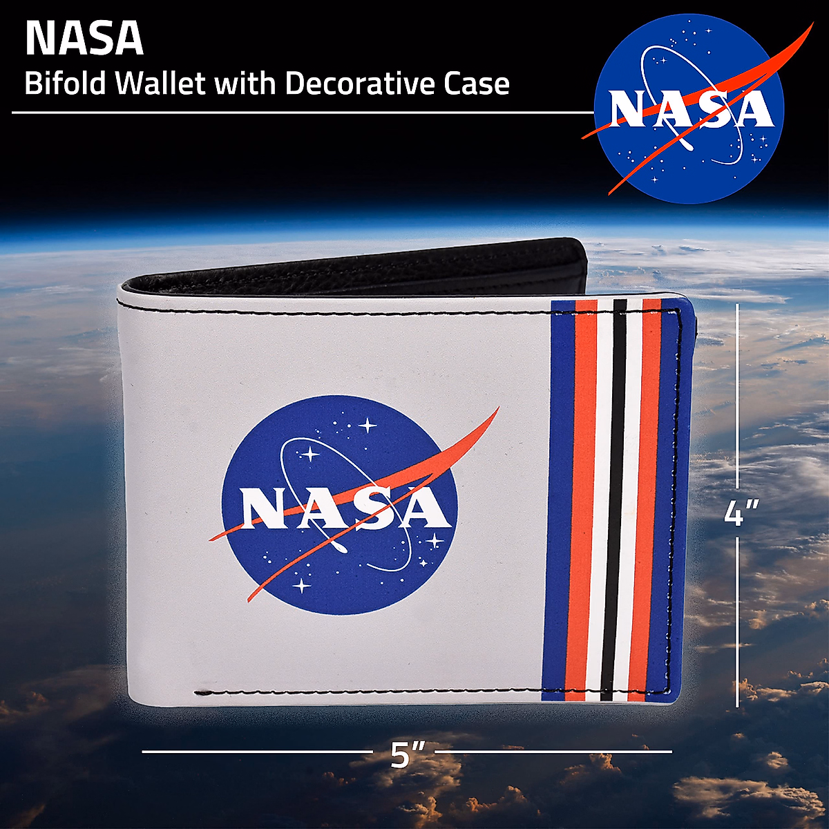 NASA Bifold Wallet in a Decorative Tin Case, Multi