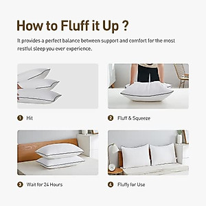 Acanva Bed Pillows for Sleeping 1 Pack with Luxury Hotel Quality, Super Plush 3D Fiber Filling, Top-end Microfiber Cover for Side Stomach Back Sleepers, King (Pack of 1), Black