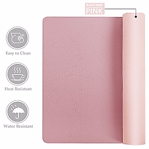 Desk Mat Large Protector Pad - Multifunctional Dual-Sided Office Desk Pad,Smooth Surface Soft Mouse Pad, Waterproof Desk Mat for Desktop, Pu Leather Desk Cover for Office/Home(Purple, 31.5" x 15.7")