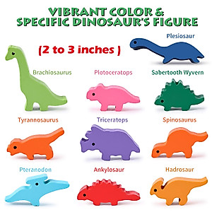 PJDRLLC Dinosaur Toy Wooden Stacking Game: Challenging Banlance Game - Develop Concentration Coordination Problemsoving Skills for Kids Ages 3 Years Up