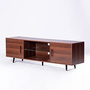 Furnnylane Farmhouse TV Stand for 65 inch TV LED TV Stands Front Entertainment Center with Cabinets for Living Room,Bedroom